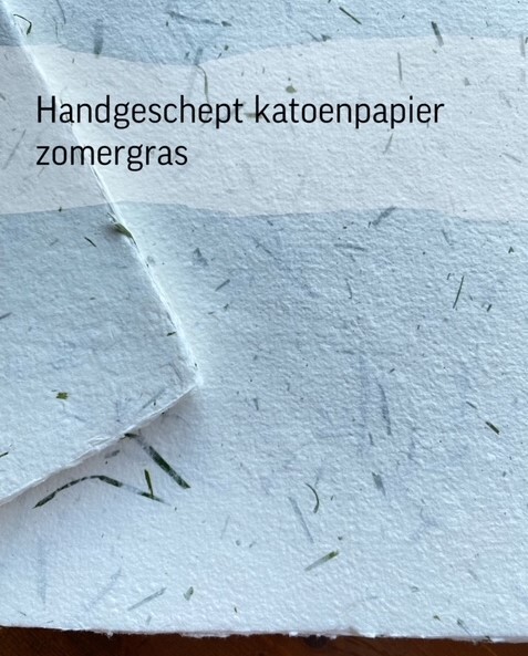 Handgeschept papier met gras Groeipapier de enige echte